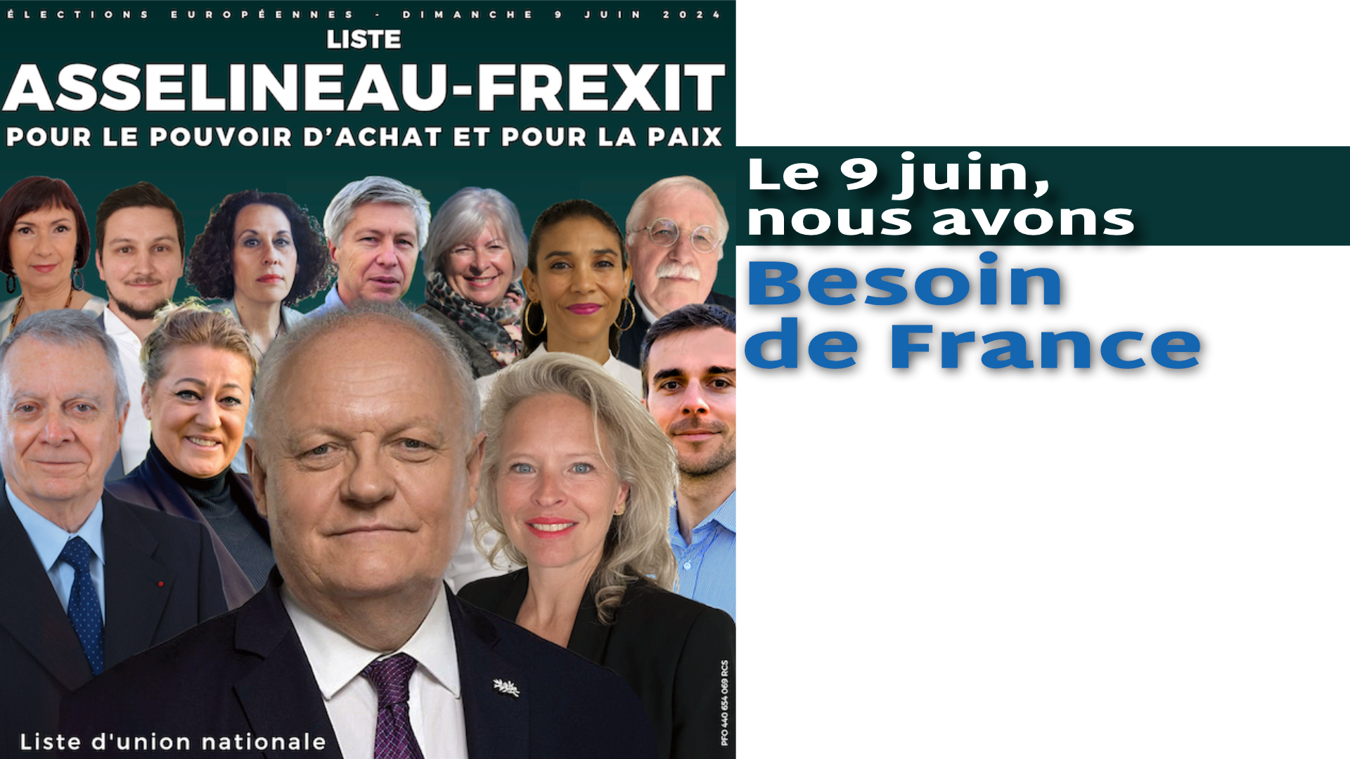 Affiche officielle de la liste ASSELINEAU-FREXIT pour le pouvoir d ...